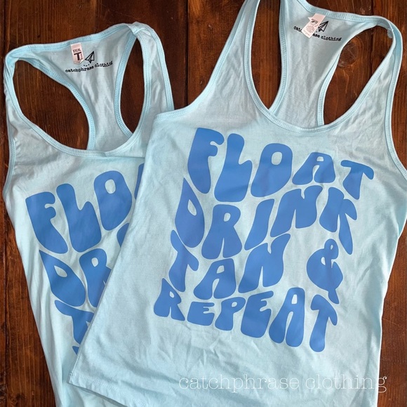 Next Level Apparel | Tops | Float Drink Tan Repeat Tank Small | Poshmark